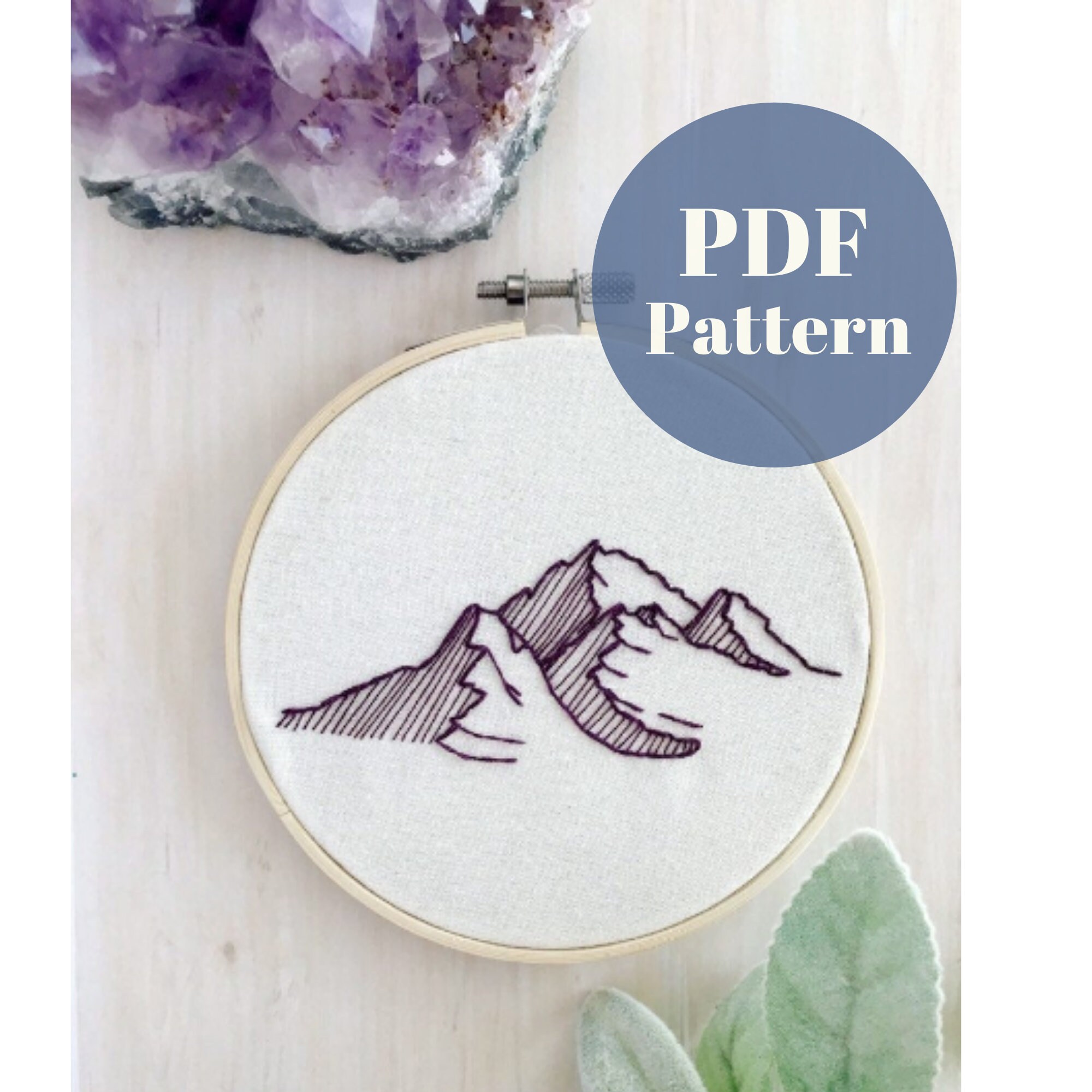 Minimalist Nature Embroidery Pattern Bundle, Beginner Friendly ...