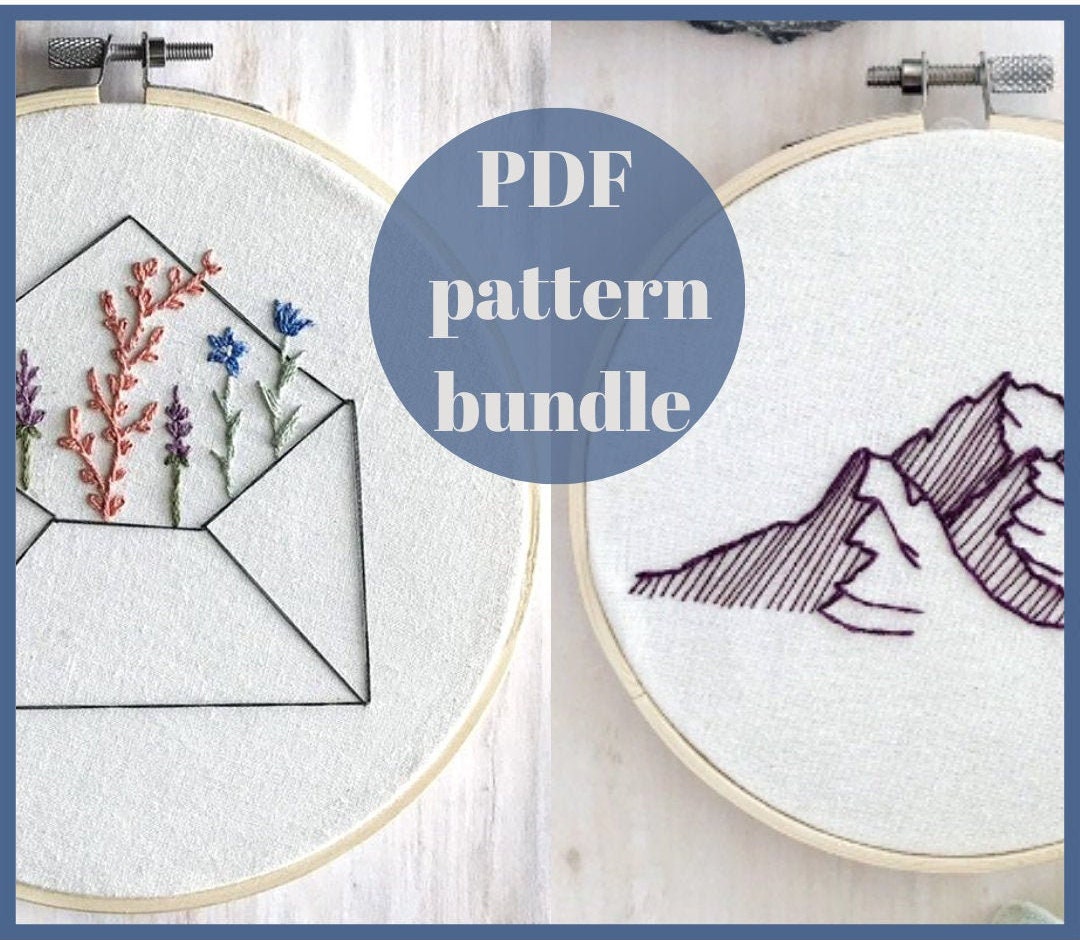 Minimalist Nature Embroidery Pattern Bundle, Beginner Friendly ...