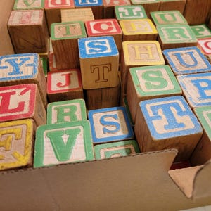 135 Vintage 1950's Wooden Toy Alphabet/numbers Blocks - Etsy