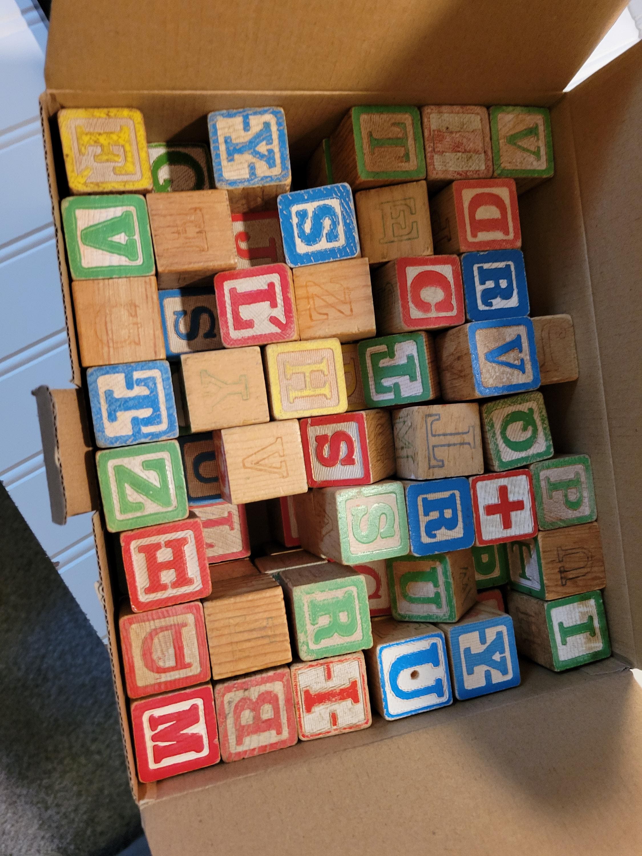 135 Vintage 1950's Wooden Toy Alphabet/numbers Blocks - Etsy