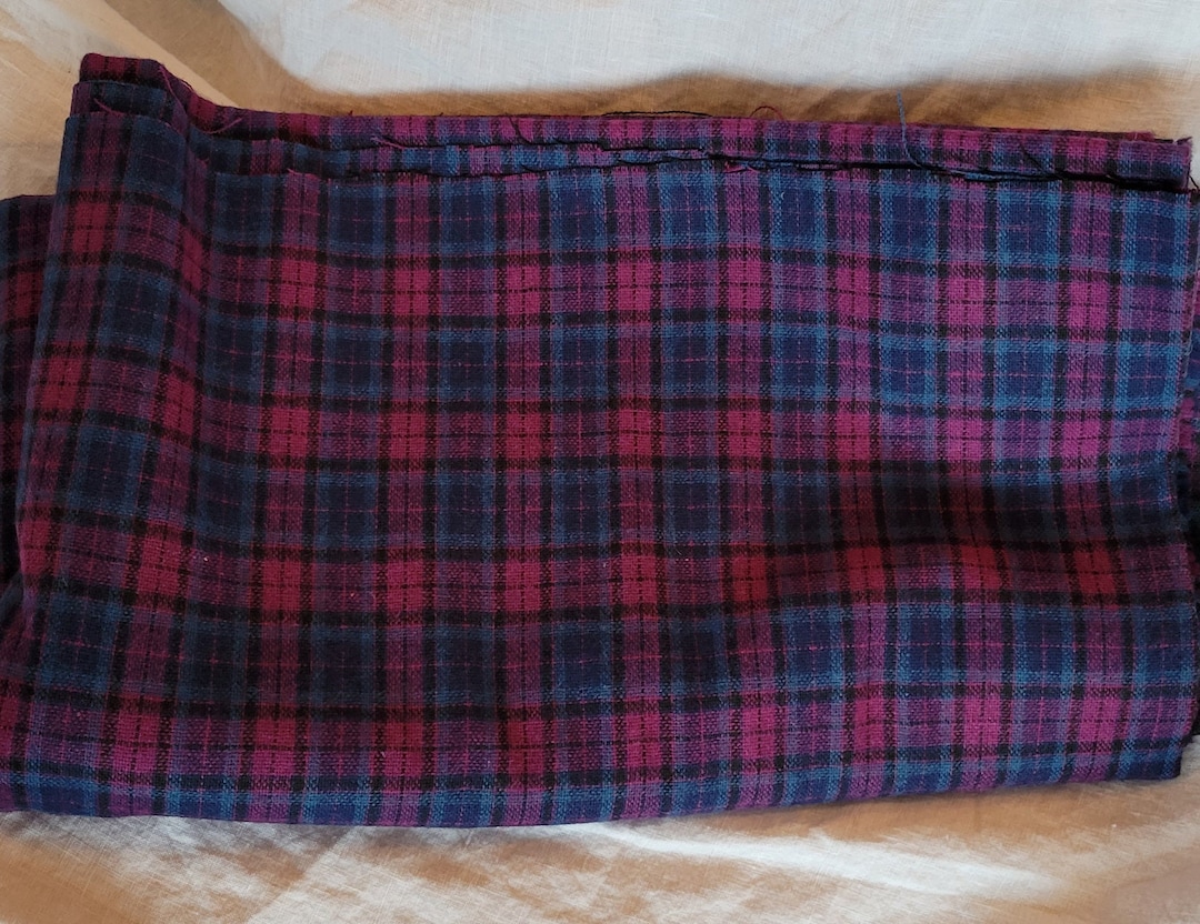 1980's Vintage Pendleton Plaid Purple Fushia Wool Fabric - Etsy