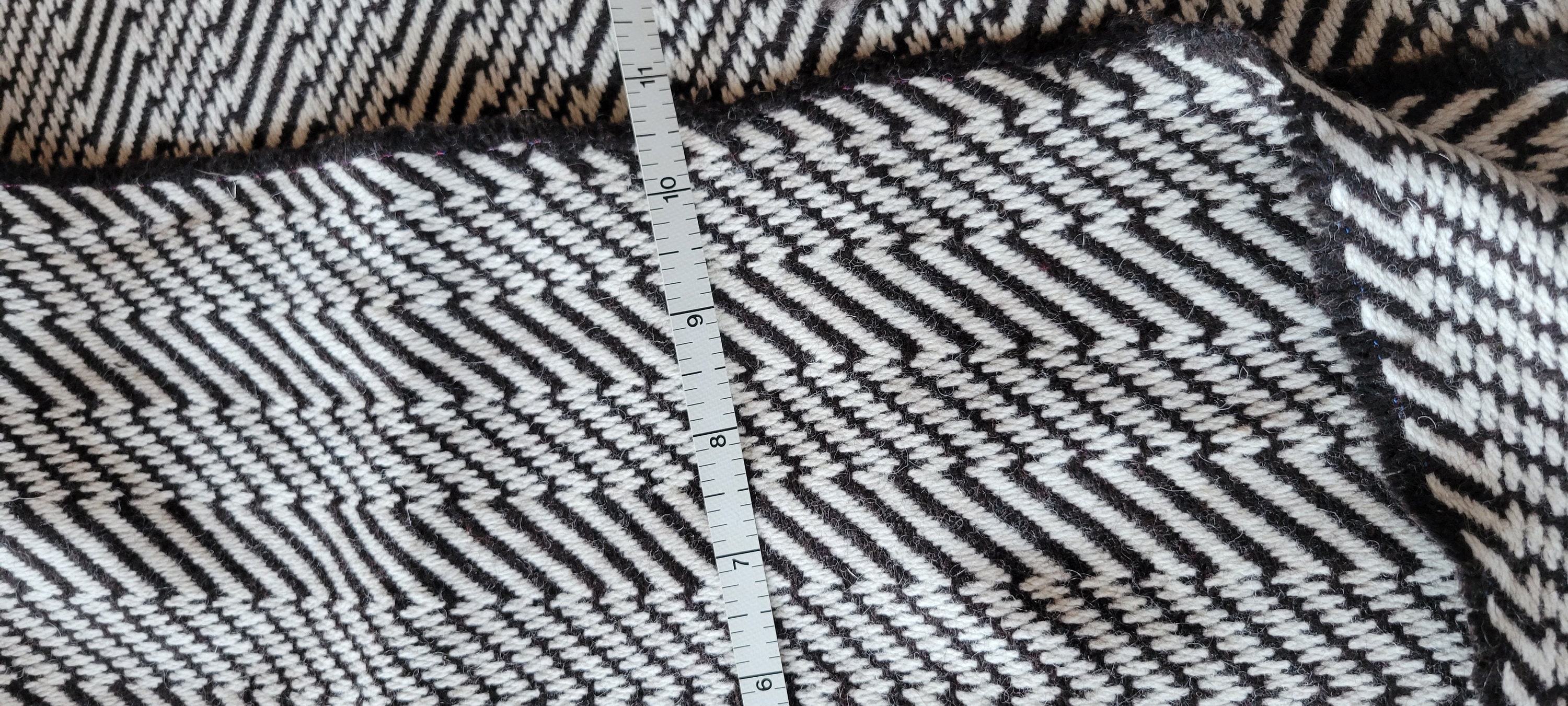 Black and White Geometric Woven Wool Fabric - Etsy