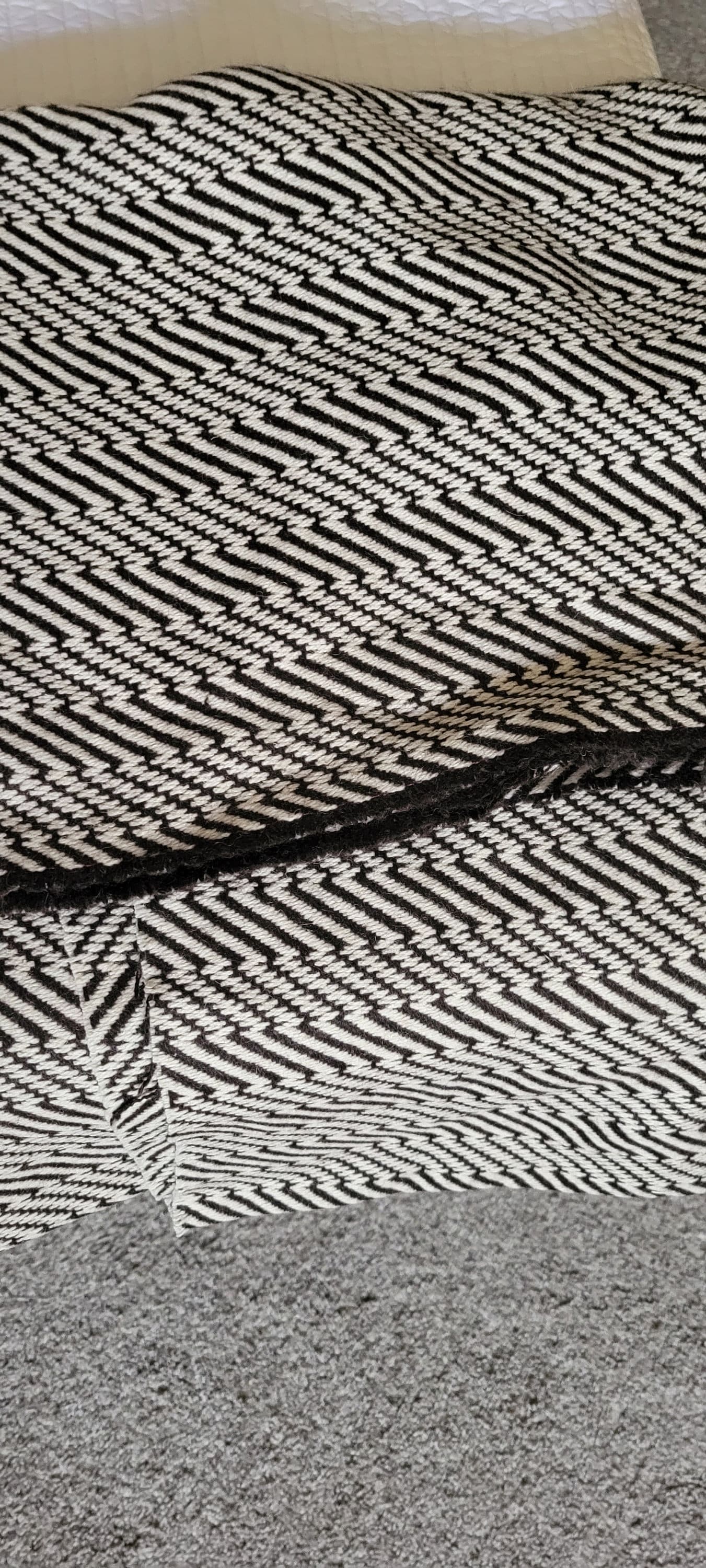 Black and White Geometric Woven Wool Fabric - Etsy