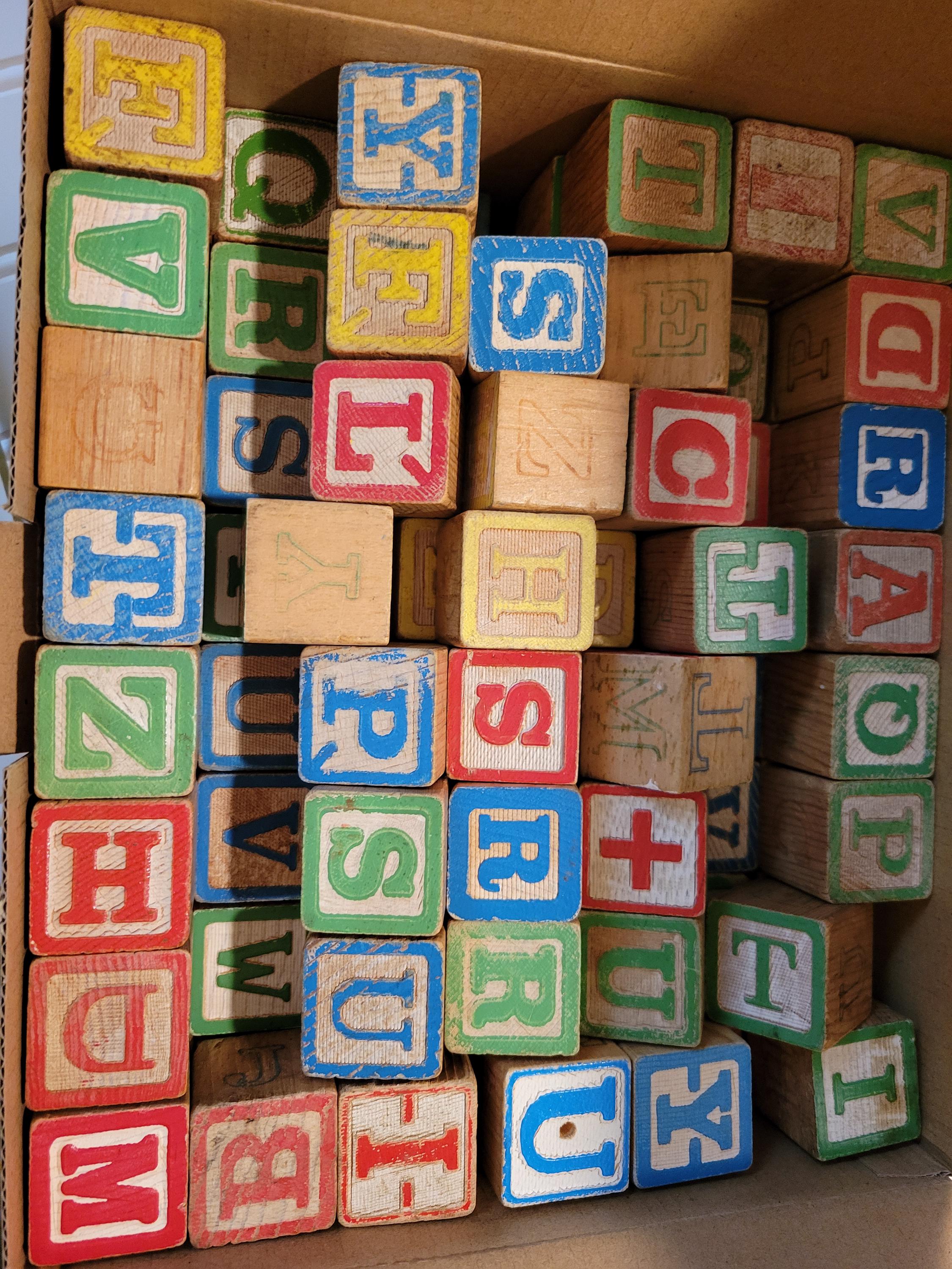 135 Vintage 1950's Wooden Toy Alphabet/numbers Blocks - Etsy