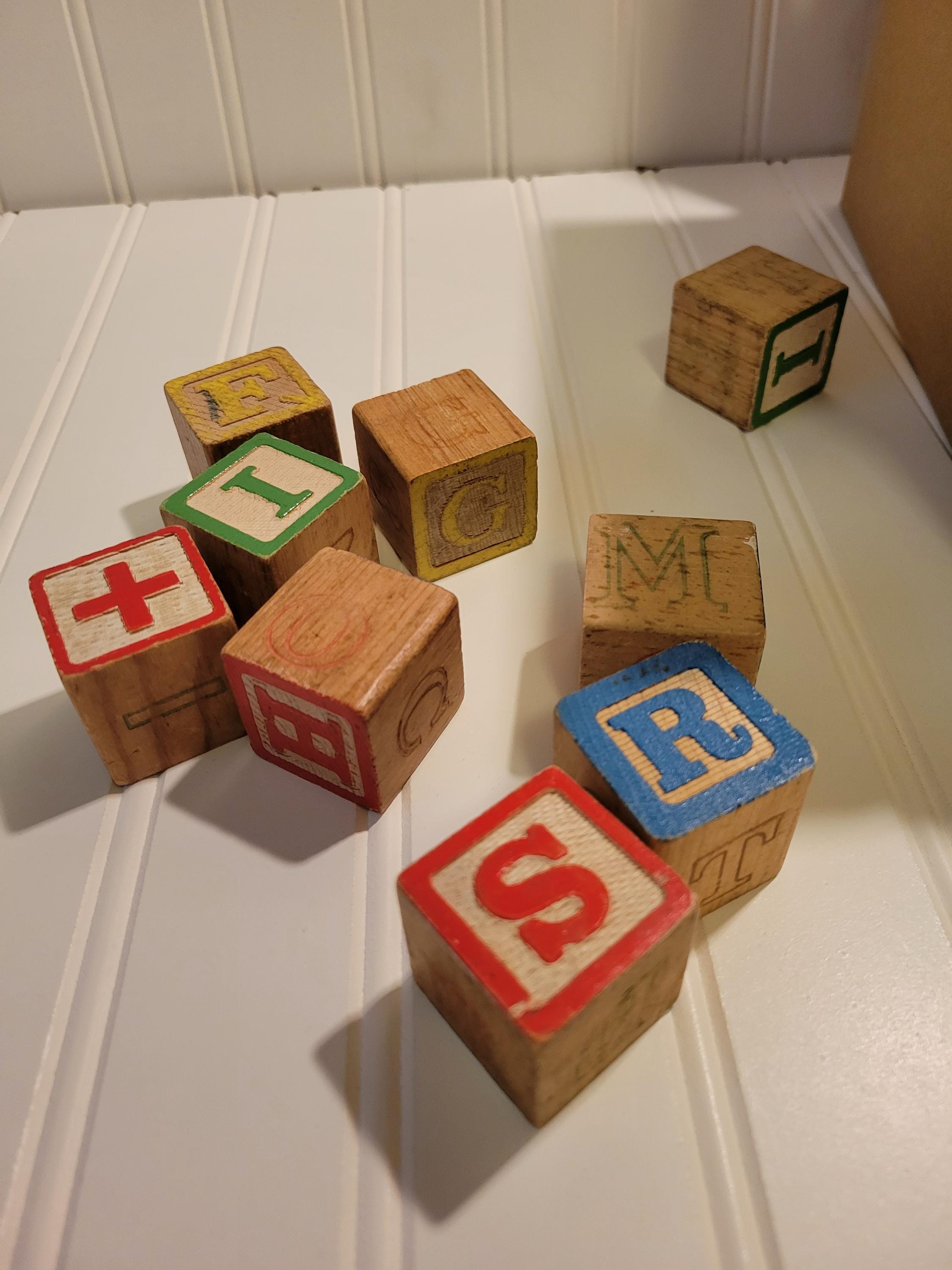 135 Vintage 1950's Wooden Toy Alphabet/numbers Blocks - Etsy