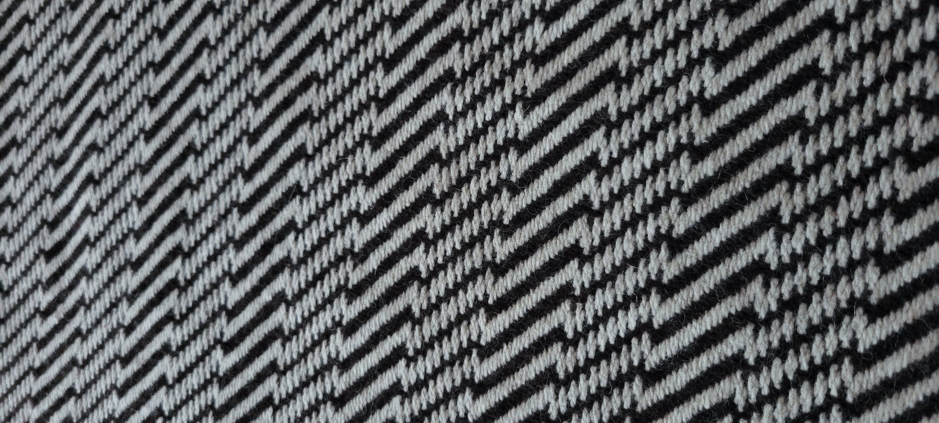 Black and White Geometric Woven Wool Fabric - Etsy