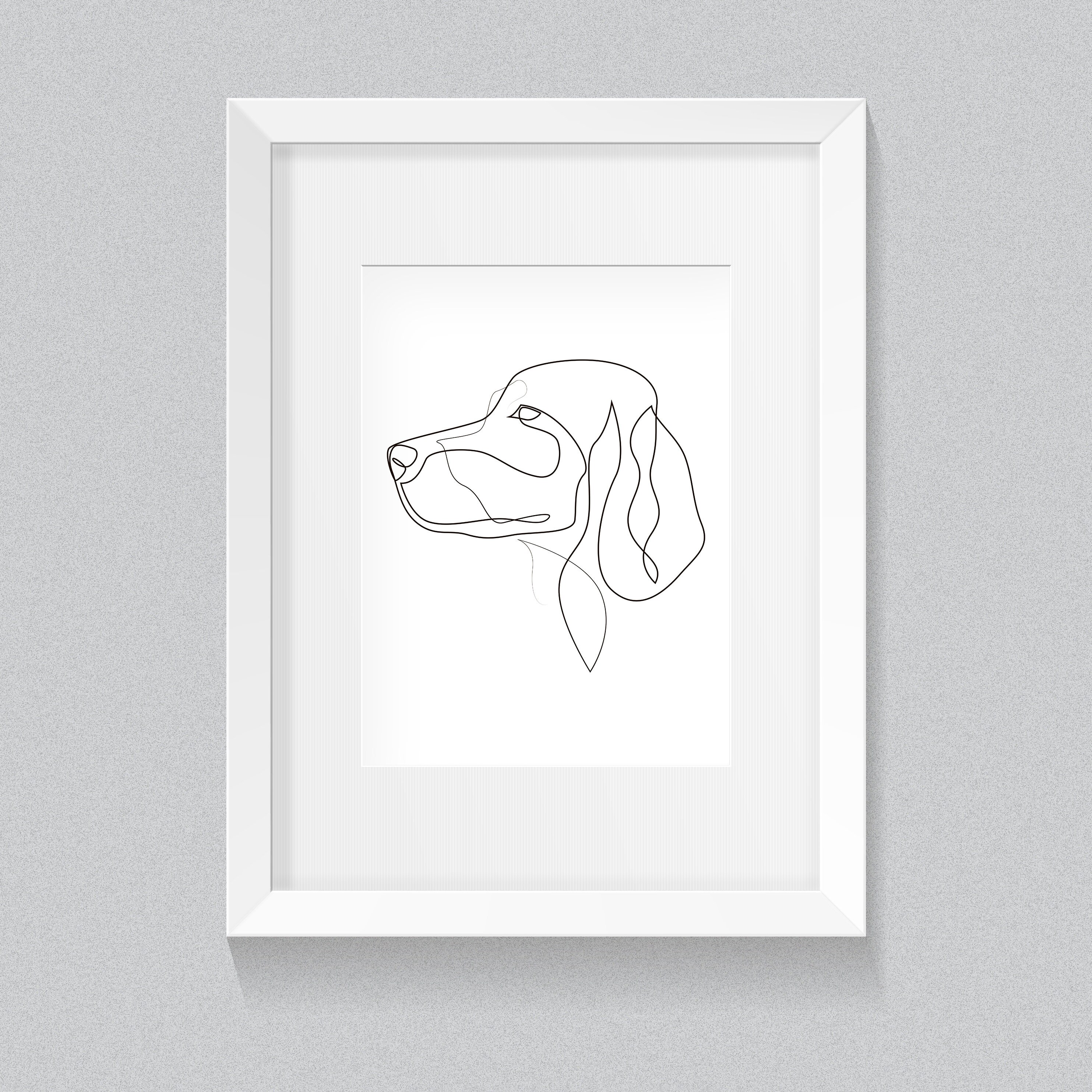 One Line Art Irish Setter Contour Drawing Setter Dog | Etsy