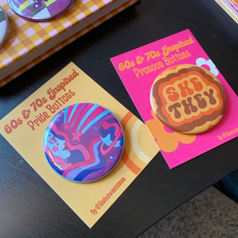 60s Inspired Pride Buttons LGBTQ 2.25 21 Options - Etsy