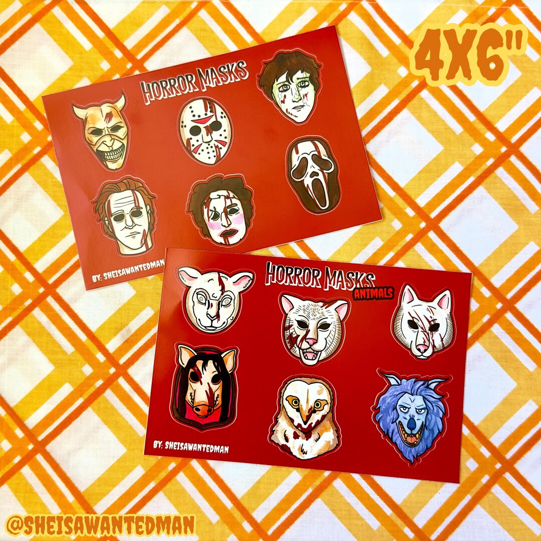 Horror Masks | Sticker Sheets 4x6" - Etsy