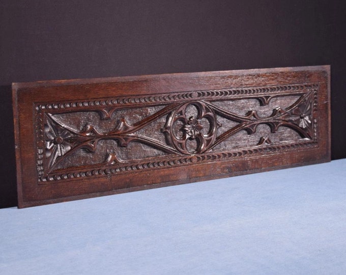Antique French Carved Architectural Gothic Panel in Solid Oak Wood - Etsy