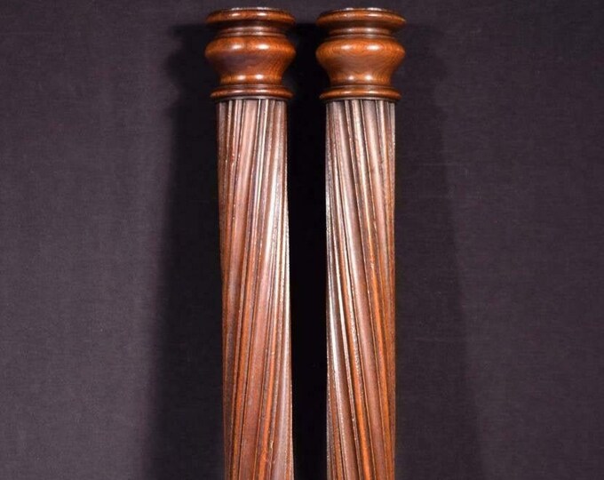 23 Pair of French Antique Solid Walnut Posts/ Pillars/ Columns ...