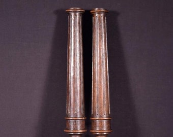 14 Pair of French Antique Solid Walnut Posts/pillars/columns/balusters ...