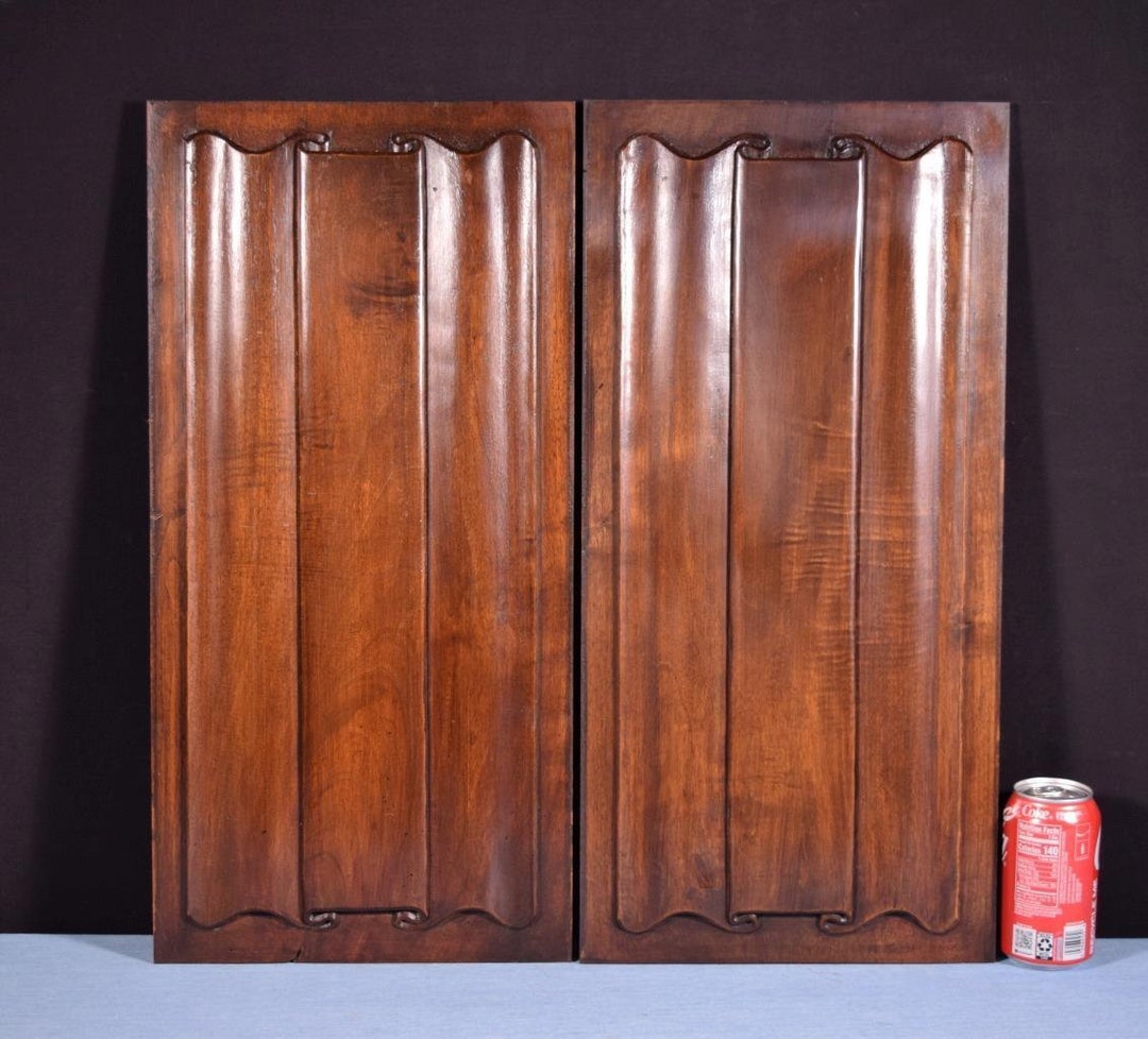 Antique French Gothic Revival Panels in Solid Walnut Wood W/linen Fold ...