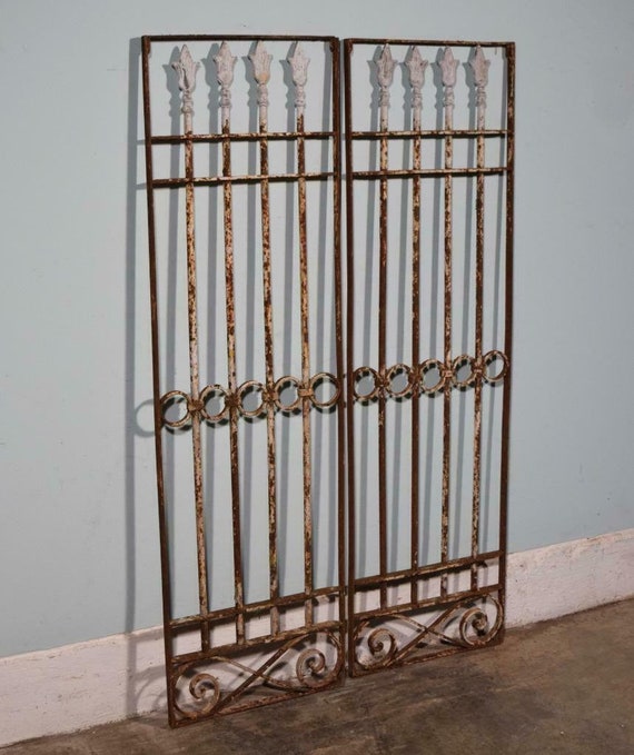 Large Antique French Iron Decorative Window Panels Salvage | Etsy