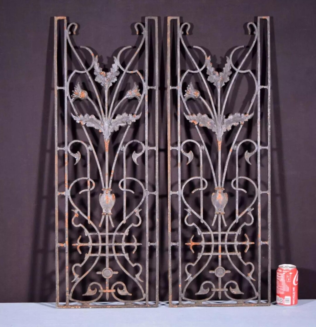 35 Tall Pair of Large French Antique Cast Iron Window Grilles Panels - Etsy
