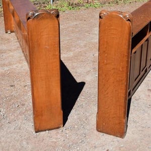 Pair of 11 Foot Long Vintage Gothic Revival Solid Oak Wood Prayer ...