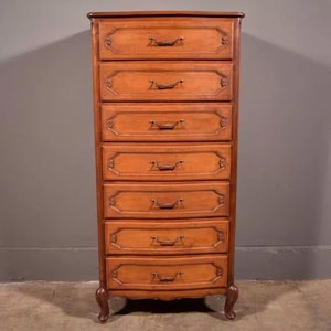 Vintage French Solid Oak Wood Lingerie Chest of Drawers/dresser ...