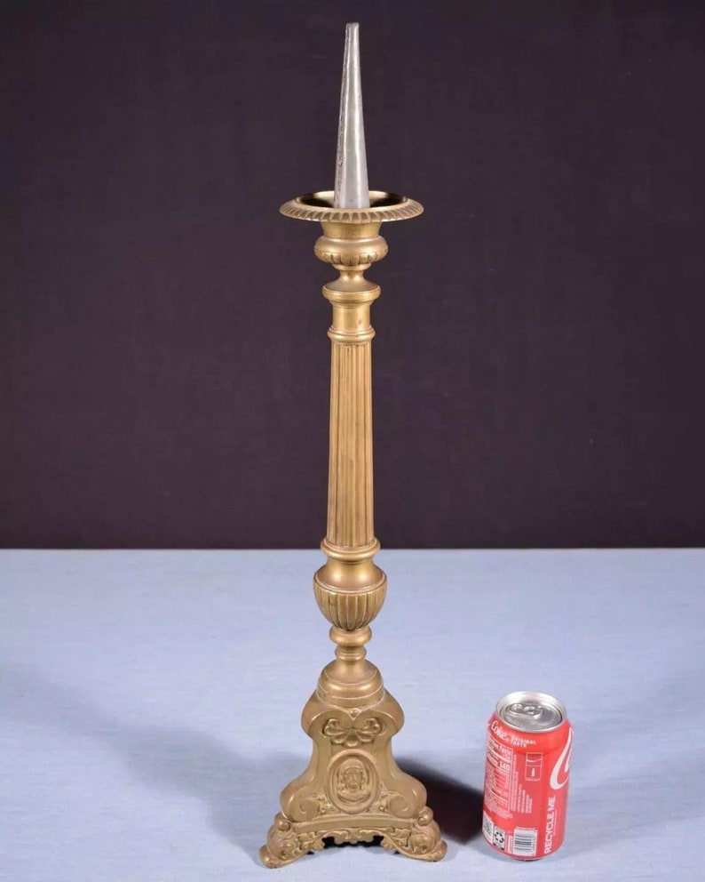 24" Antique Bronze Renaissance Revival Church Candlestick Candelabra ...