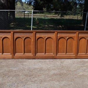 Pair of 11 Foot Long Vintage Gothic Revival Solid Oak Wood Prayer ...