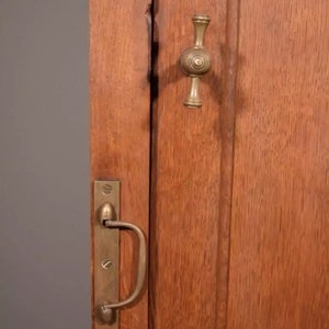 65" Tall Antique French Solid Oak Gothic Confessional Wood Door W/side ...