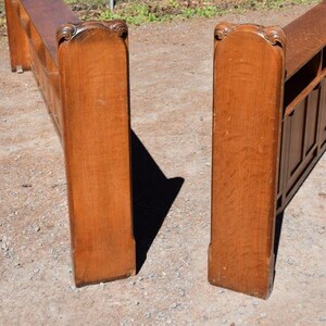 Pair of 11 Foot Long Vintage Gothic Revival Solid Oak Wood Prayer ...