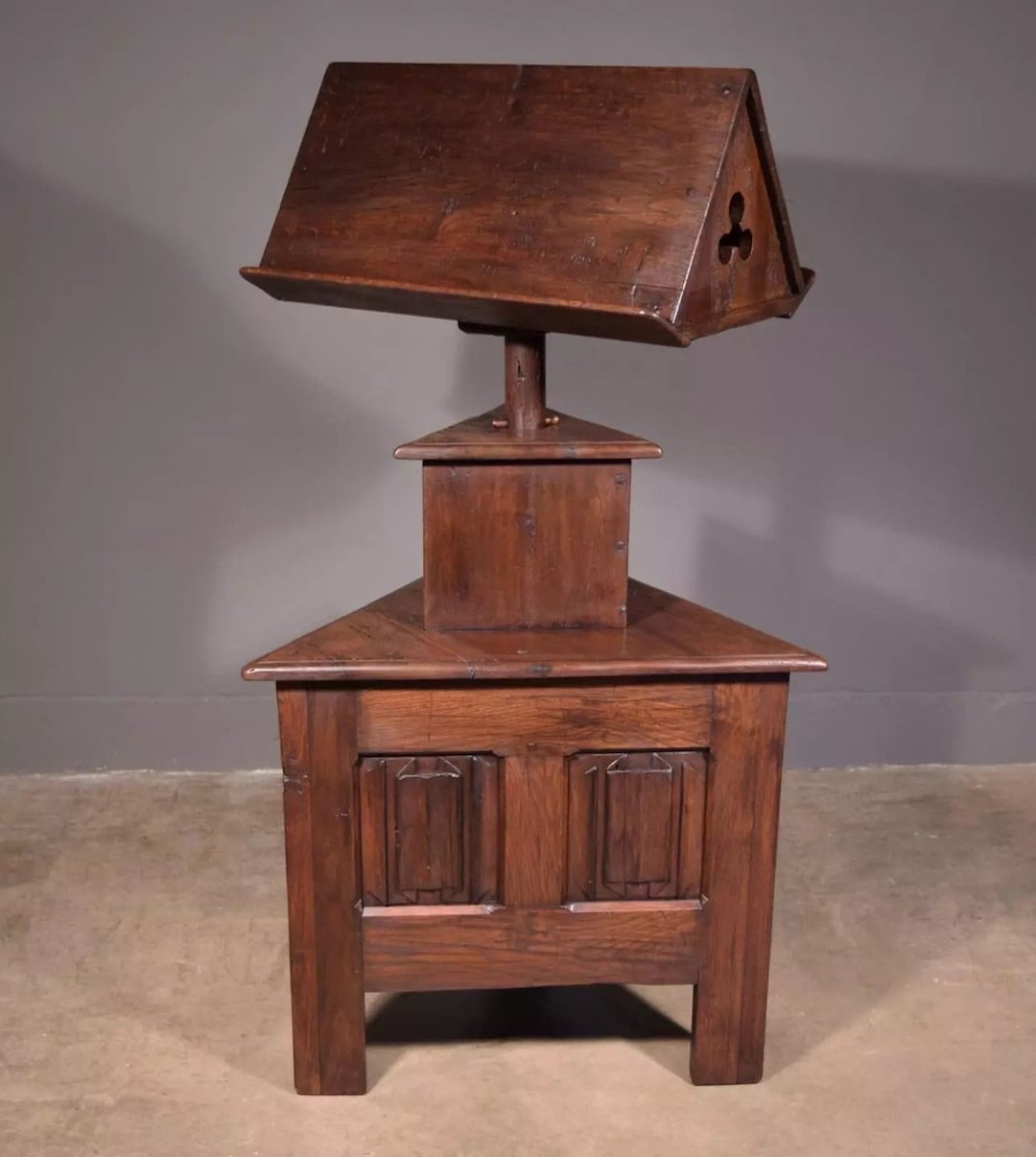 Late 1700's Antique Gothic French Bookstand/lectern/pulpit in Solid Oak ...