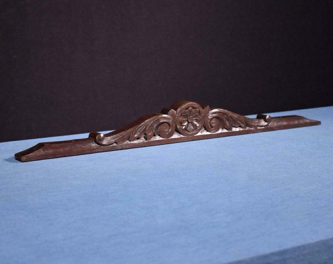 25 French Antique Breton Pediment, Crown or Crest Chestnut Wood From ...