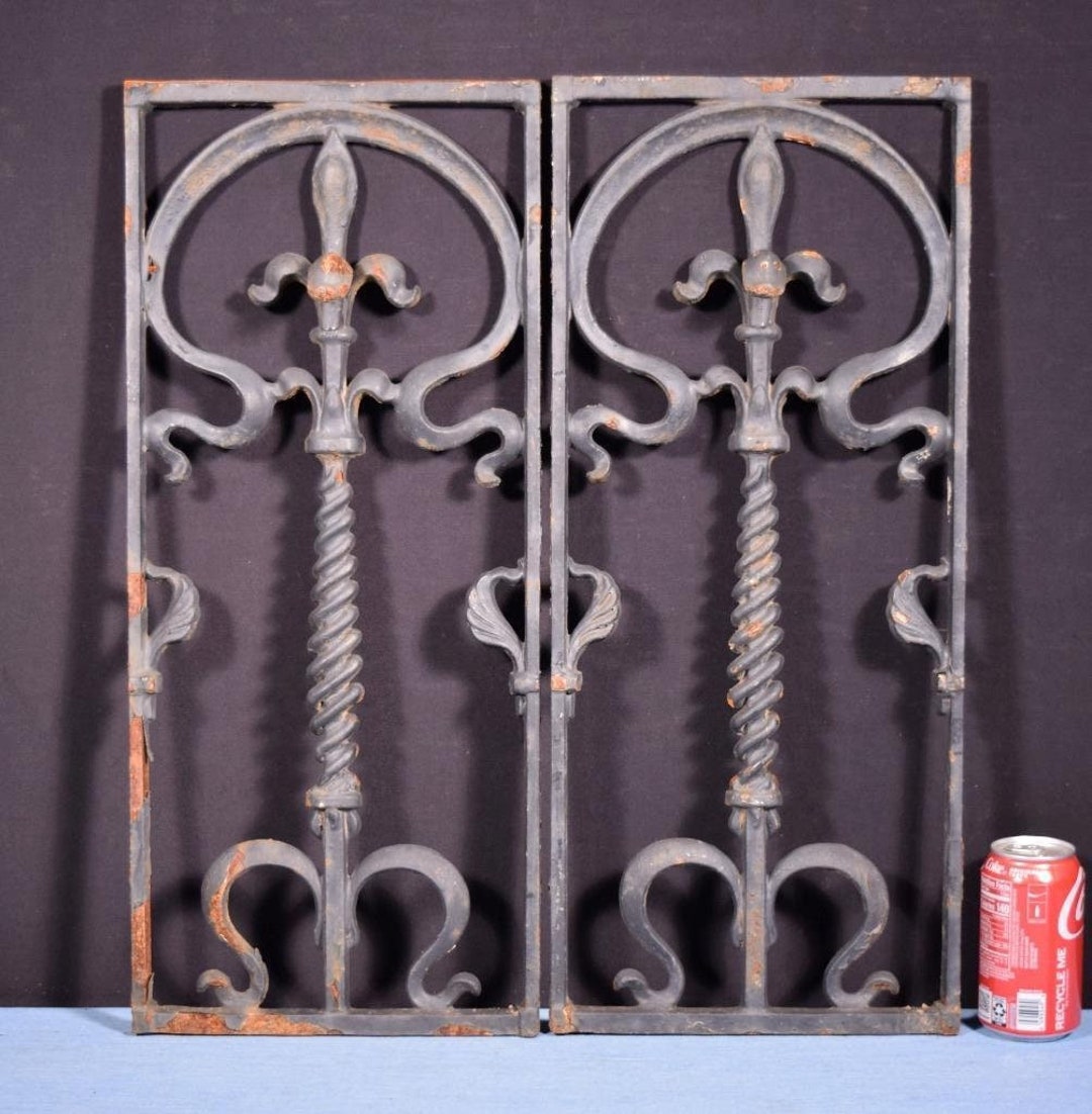 Pair of Large French Antique Art Nouveau Cast Iron Window Grilles Panels - Etsy