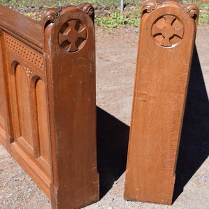 Pair of 11 Foot Long Vintage Gothic Revival Solid Oak Wood Prayer ...