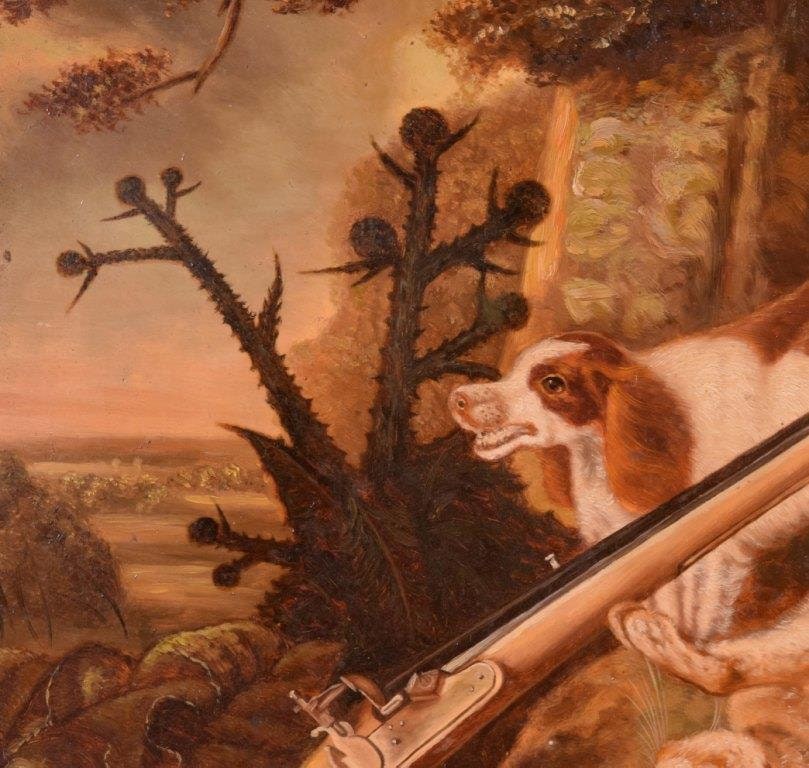 Vintage Oil on Panel Painting of Hunting Scene W/rabbit and | Etsy