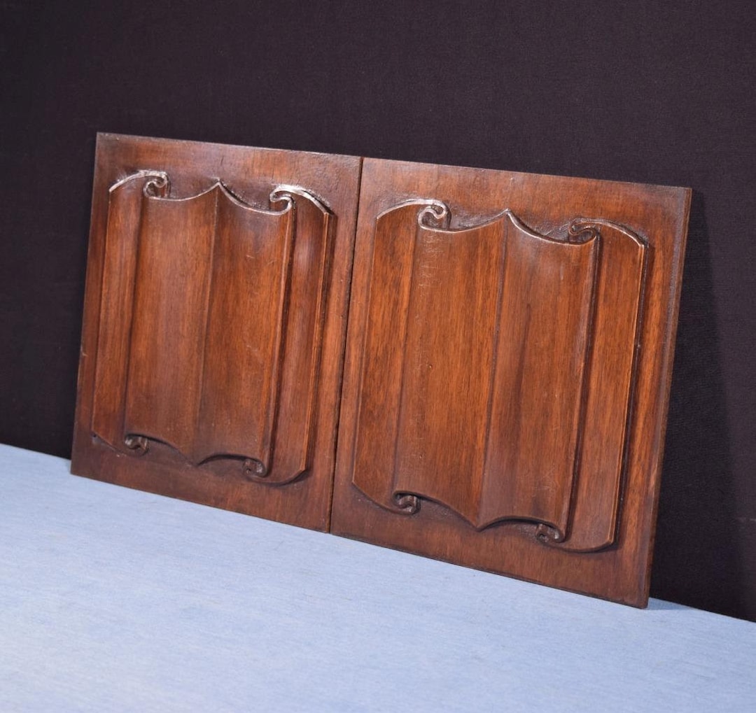 Antique French Gothic Revival Panels in Solid Walnut Wood W/linen Fold ...