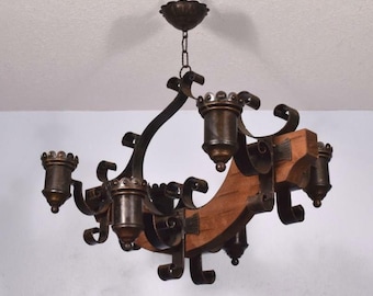 Vintage French Castle Chandelier Hanging Lamp | Etsy