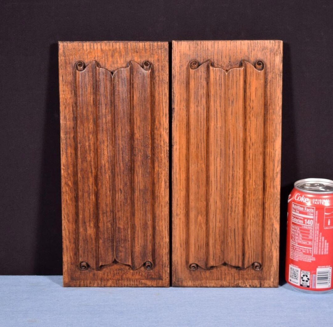 Pair of Gothic Linen Fold Carved Two Sided Panels/trim in - Etsy