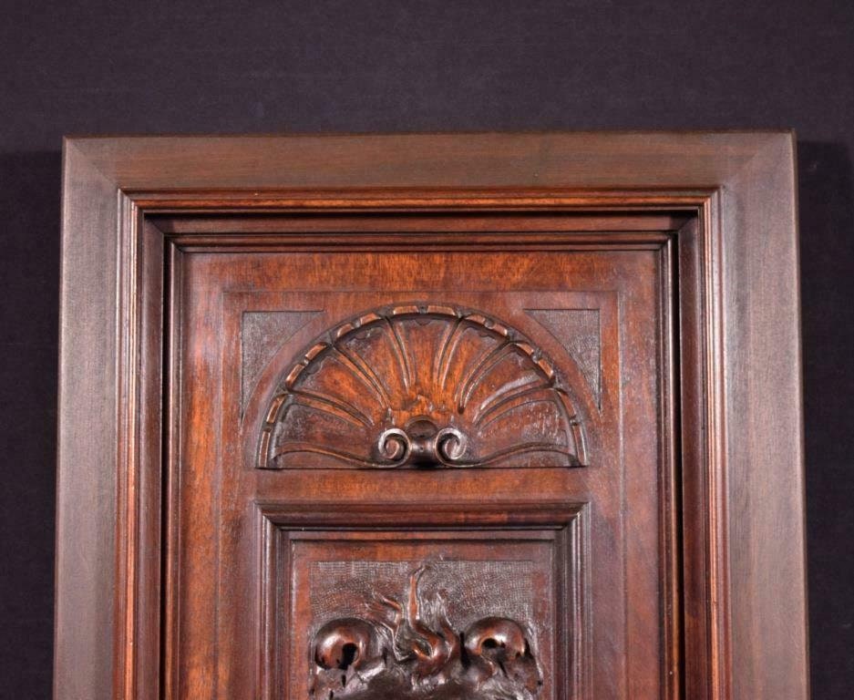 Antique French Panel in Solid Walnut Wood With Lion Face - Etsy