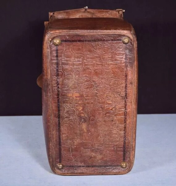 Antique French Leather Bag/ Satchel with A.P. Monogra… - Gem