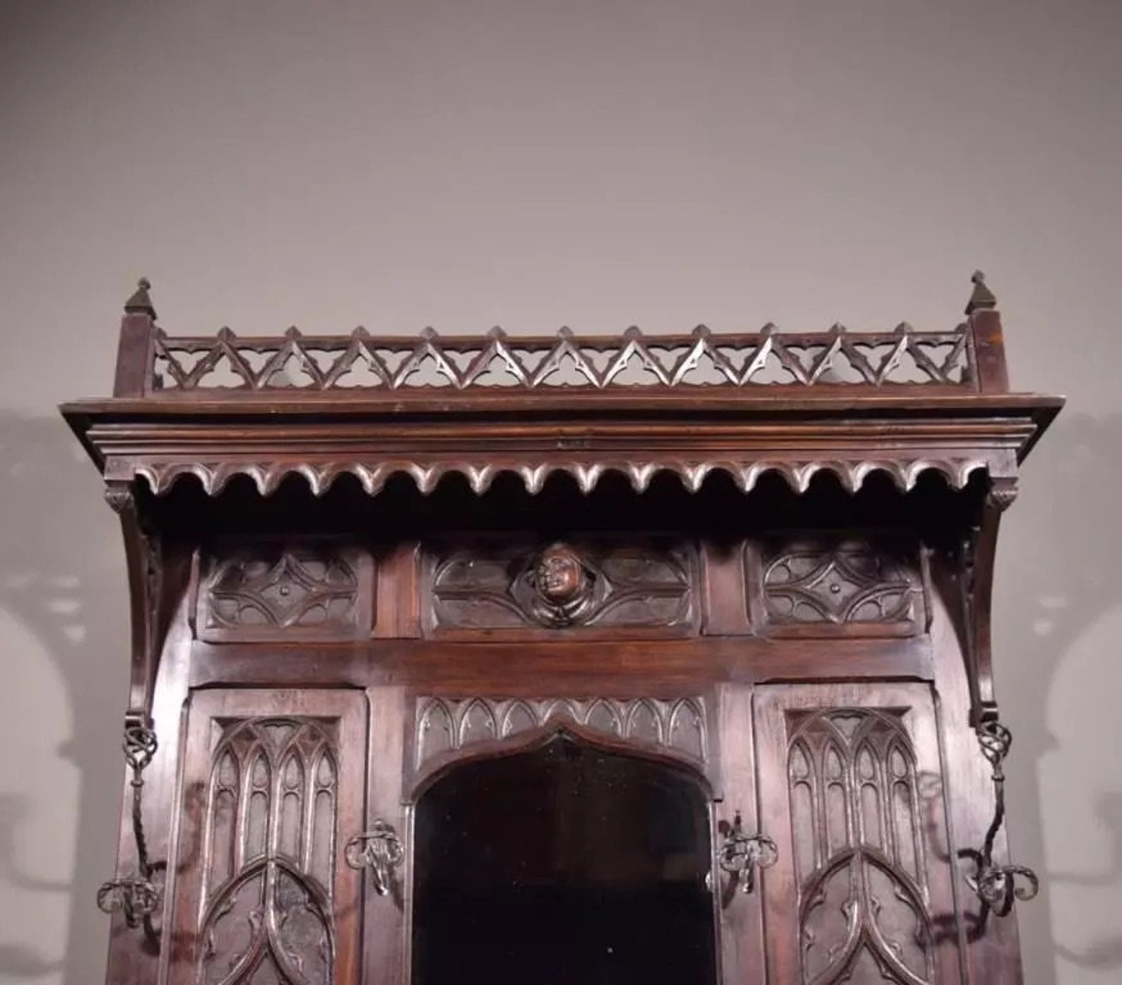 Antique French Gothic Hall Tree/hall Stand/coat/hat Rack in Solid Oak ...