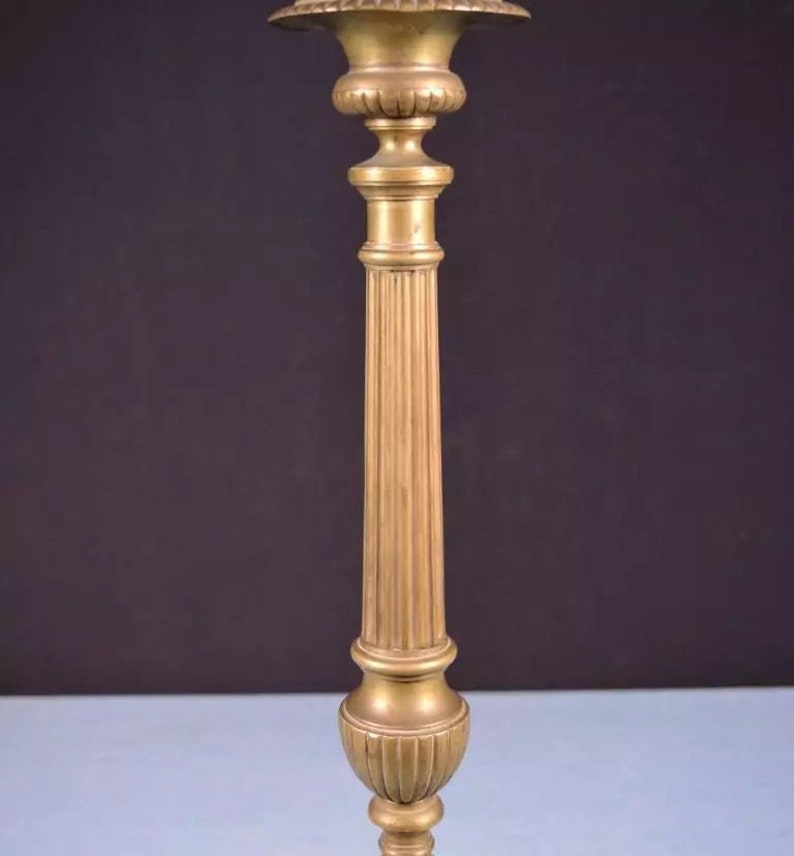 24" Antique Bronze Renaissance Revival Church Candlestick Candelabra ...