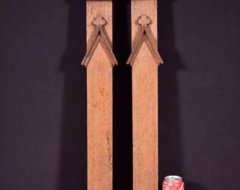 21 Tall Pair of Antique Gothic Carved Architectural Trim Panels in ...