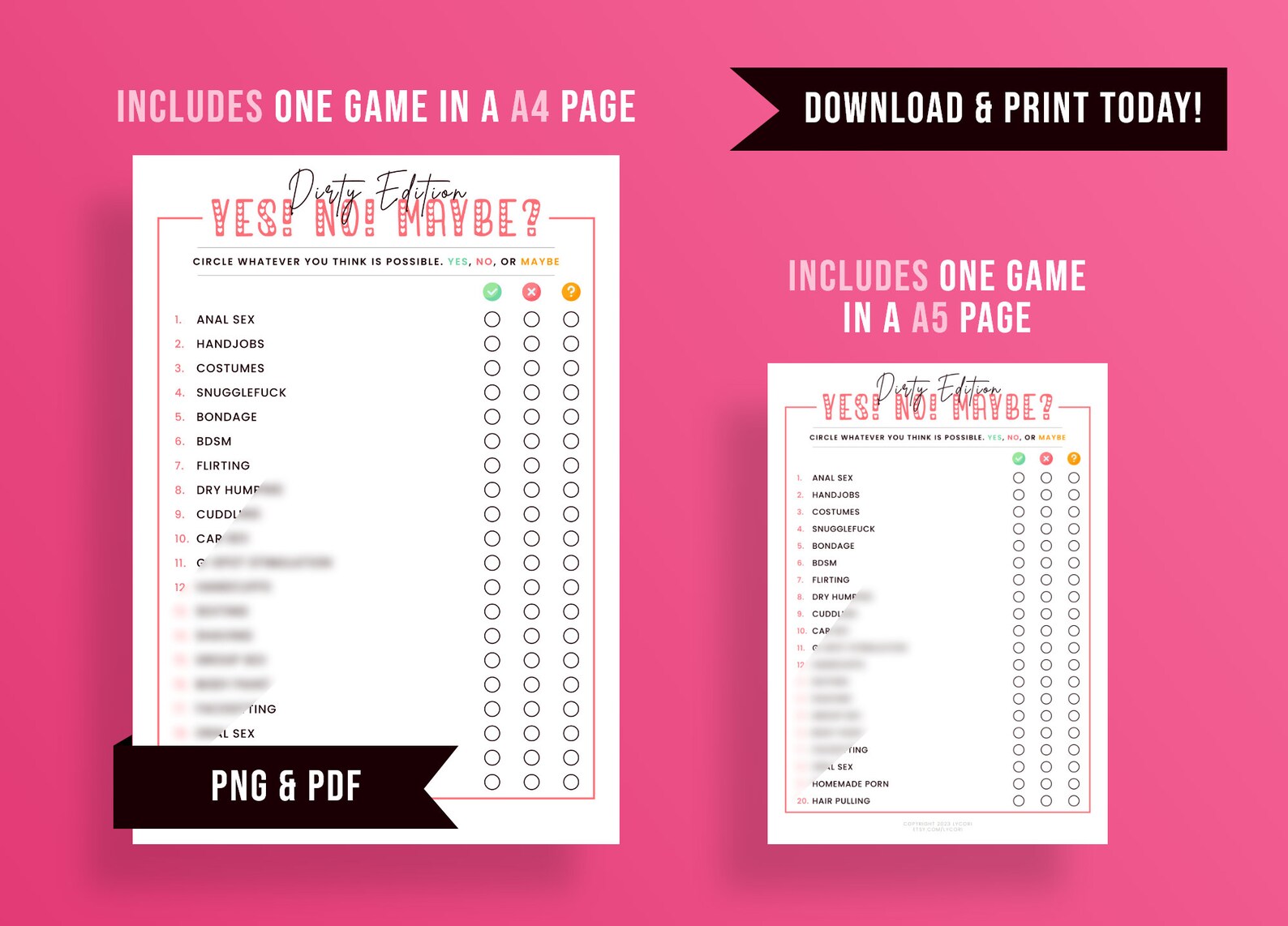 Valentine's Yes, No, Maybe Game Valentine's Day Party Game Fun ...