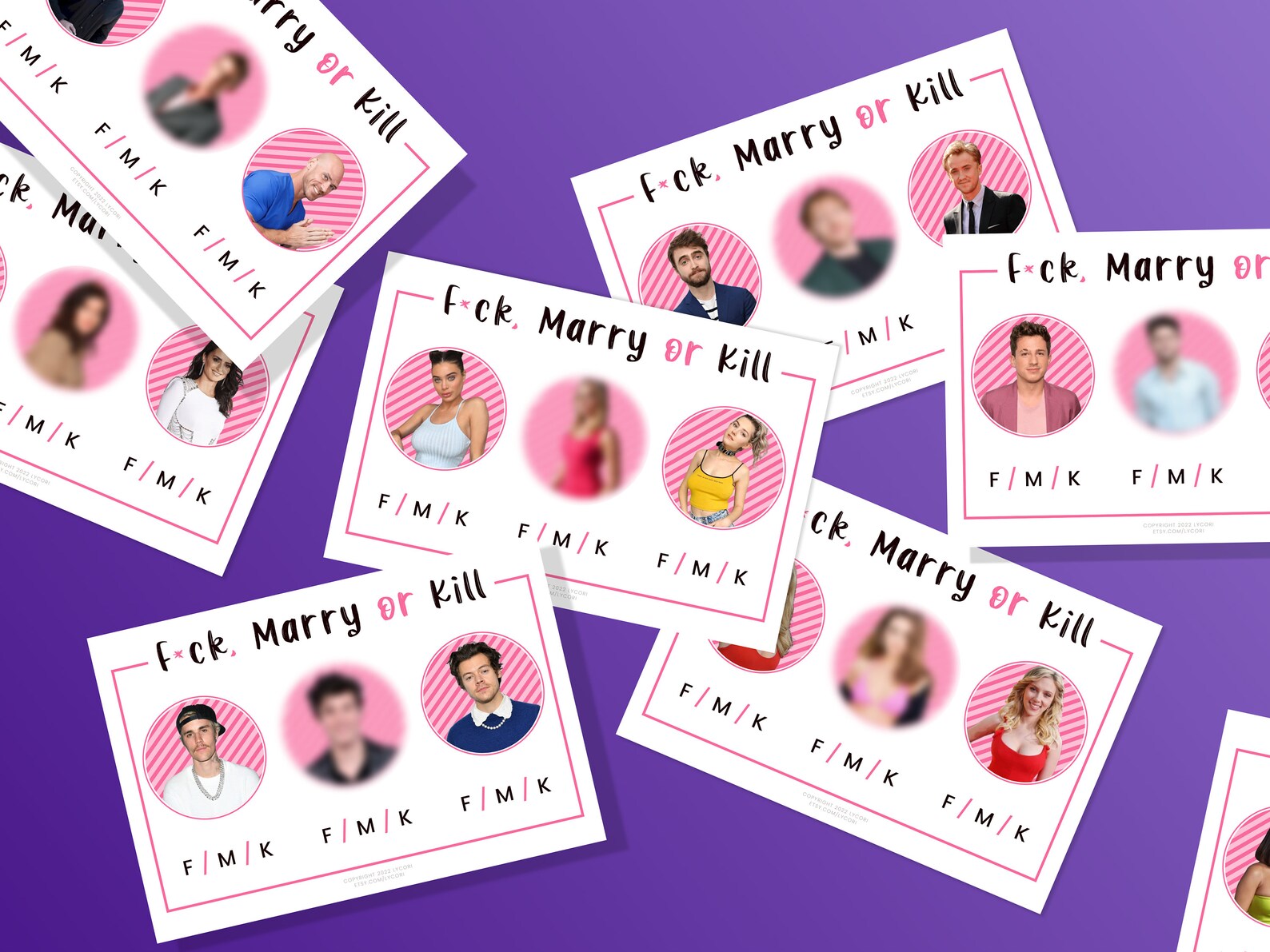 Fk Marry Kill Bachelorette Party Game Dirty Bachelorette Couple Night ...