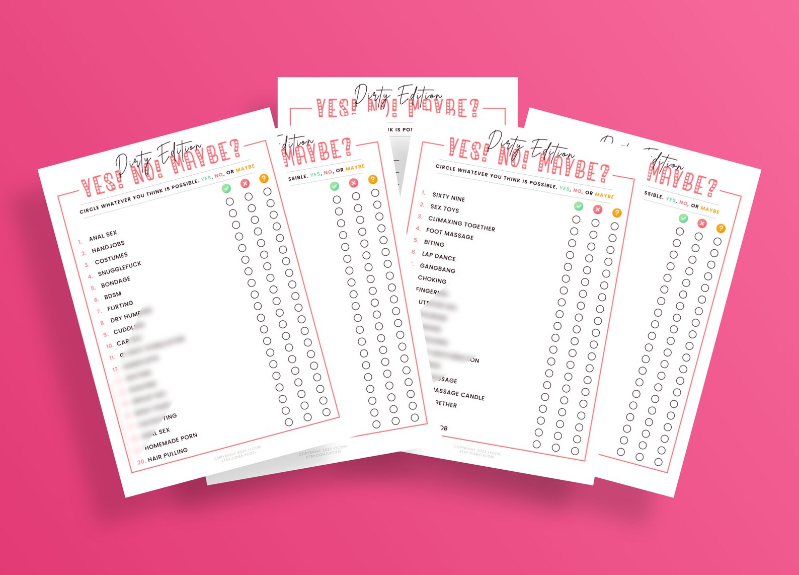 Valentine's Yes, No, Maybe Game Valentine's Day Party Game Fun ...