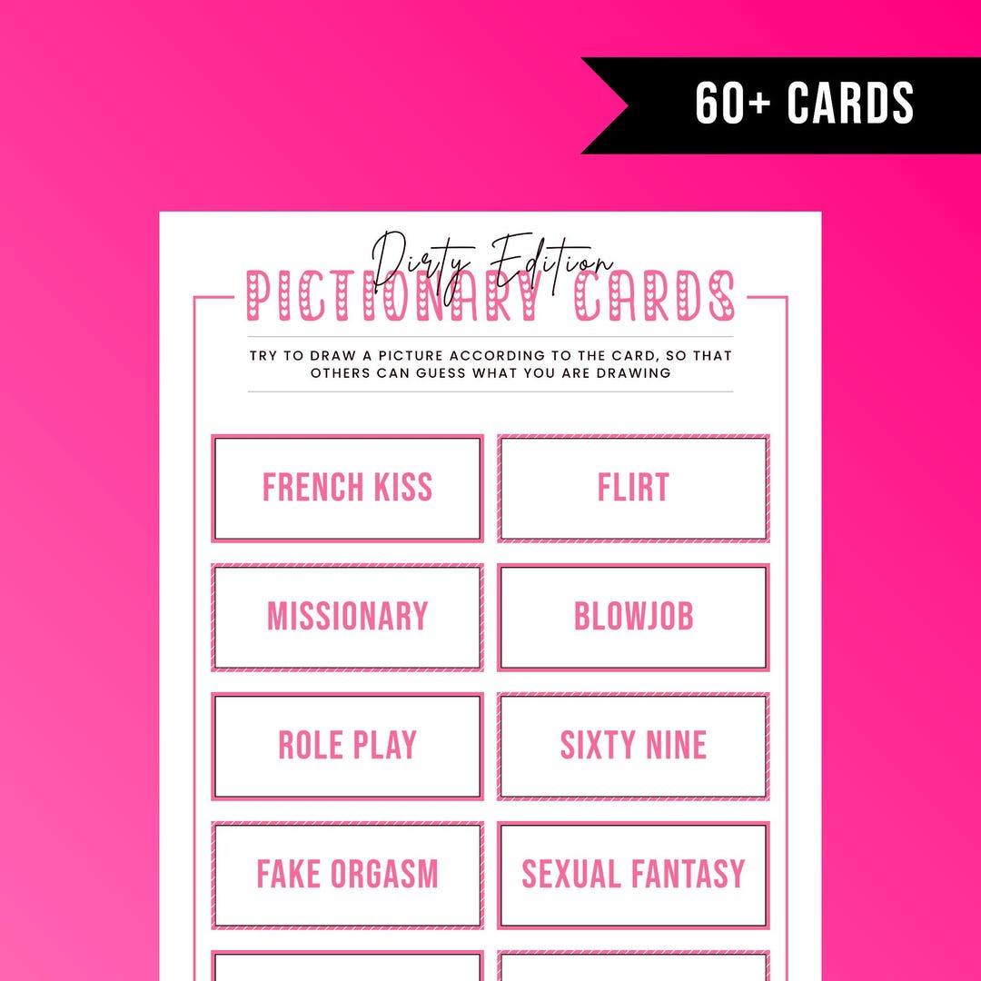 Dirty Pictionary | Printable Pictionary Cards | Dirty Bachelorette ...