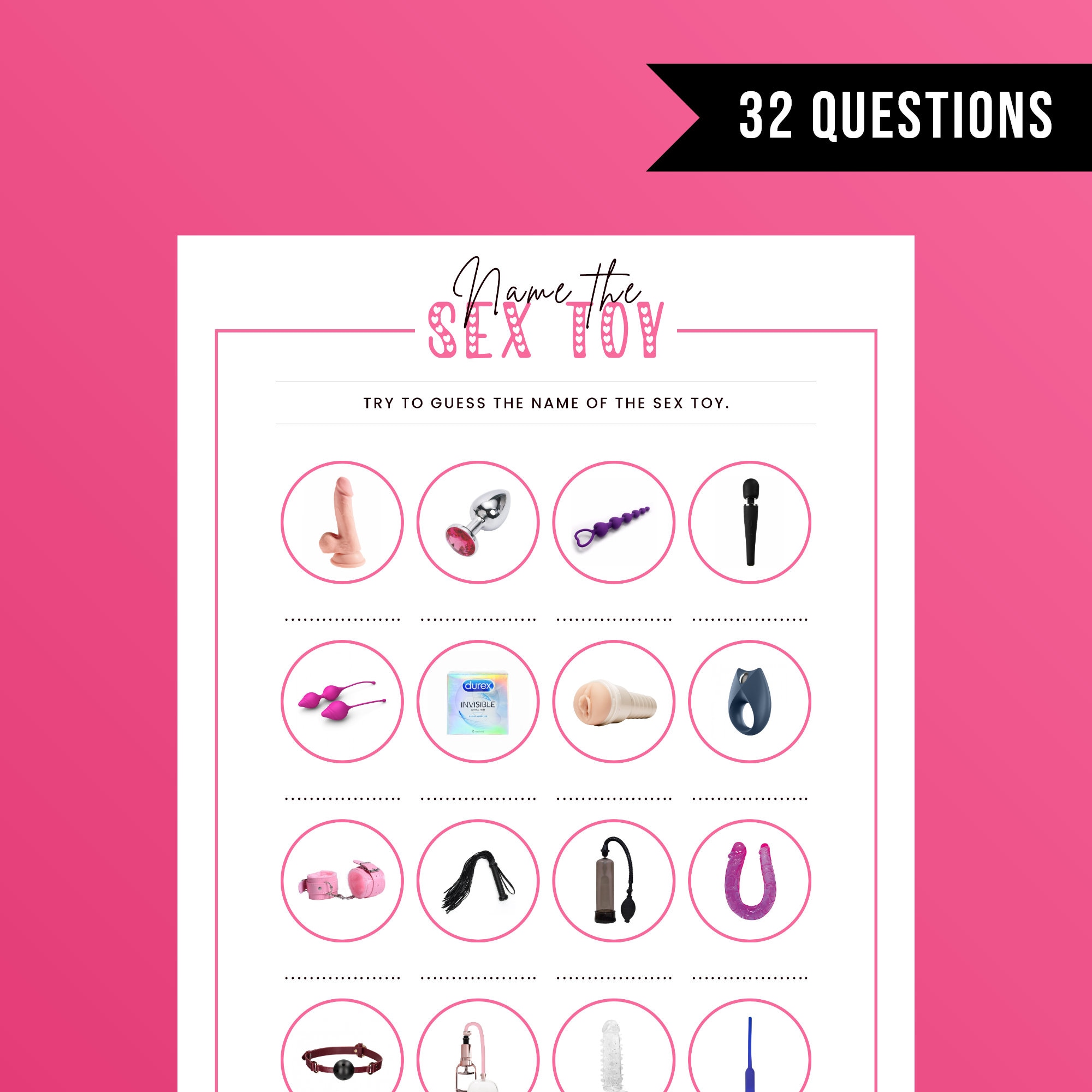 Name The Sex Toy Valentines Day Printable Game For Adults Girl Night