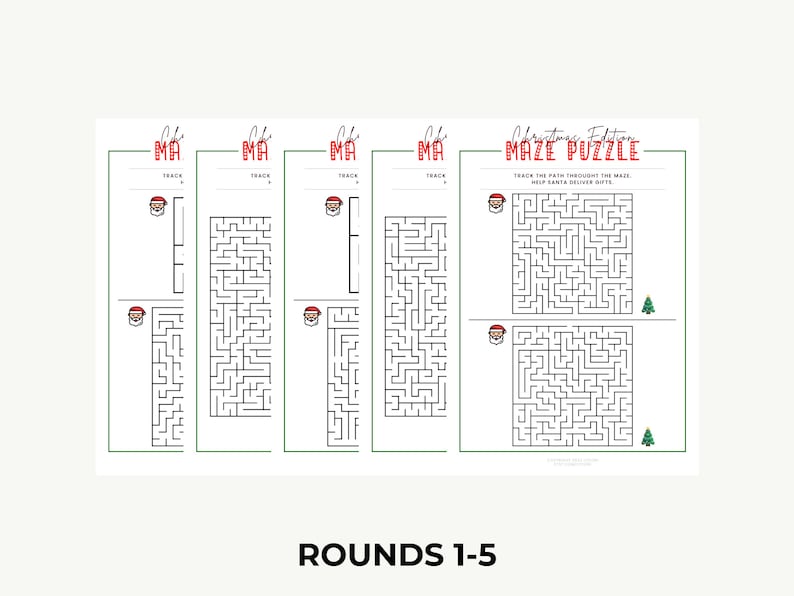 Christmas Maze Game, Labyrinth Game, Xmas Party Game, Printable ...