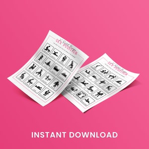 Sex Position Bingo Game | Galentines Day | Dirty Bachelorette Party Game | Dirty Bingo | Hens ...