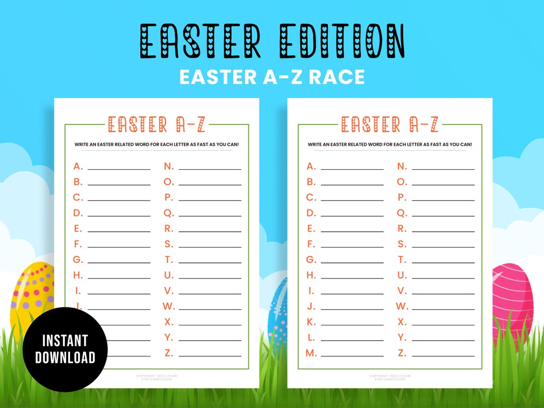 Easter A-Z Game | Printable Easter Games | Holiday Activities | Easter ...