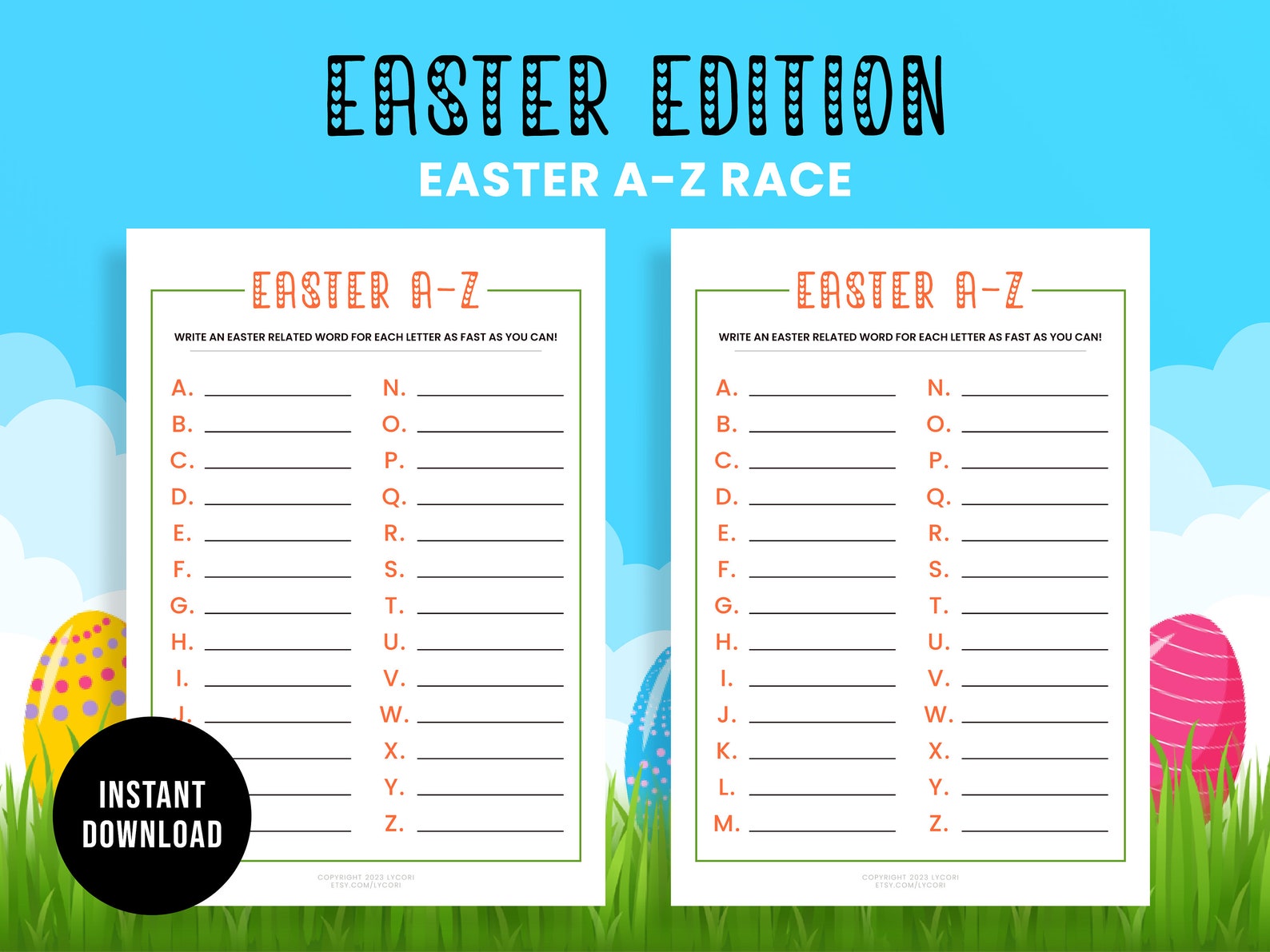 Easter A-Z Game | Printable Easter Games | Holiday Activities | Easter ...