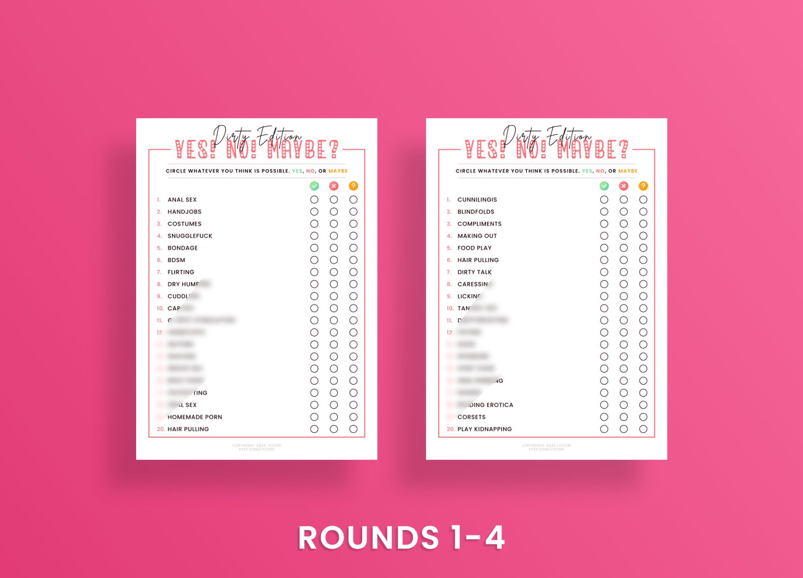 Valentine's Yes, No, Maybe Game Valentine's Day Party Game Fun ...