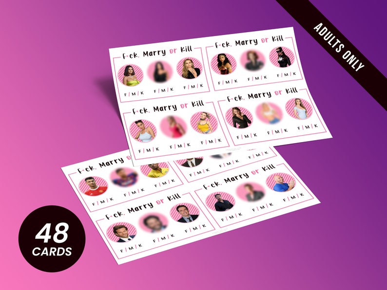 Fk Marry Kill Bachelorette Party Game Dirty Bachelorette - Etsy