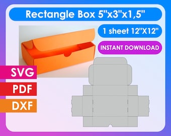 Rectangle Box Template Svg Shipping Box Simple Box Cricut Box Template Svg Classic Box Paper ...
